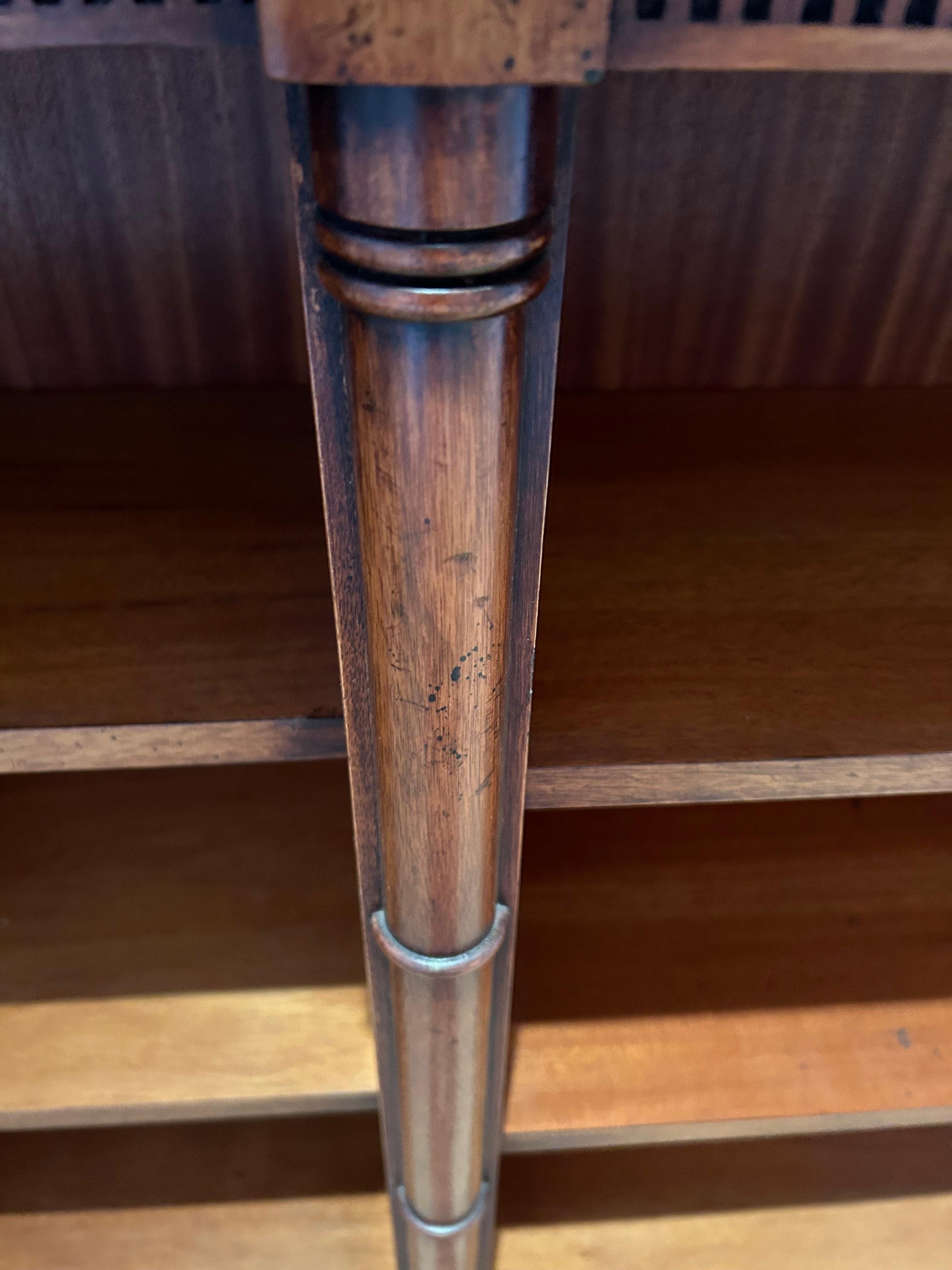 Very Long Narrow Vintage Walnut Library Bookcase For Sale at 1stDibs