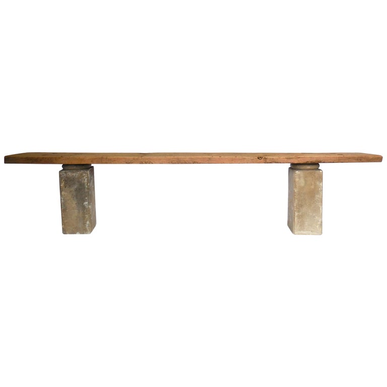 Very Long Stone and Wood Console at 1stDibs | stone and wood furniture