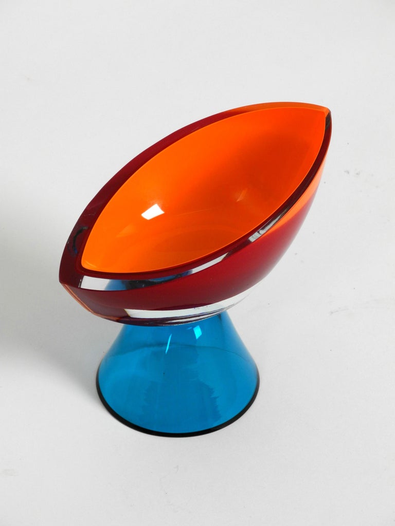 Very Nice Heavy Colorful Crystal Glass Bowl Table Decoration at 1stDibs ...