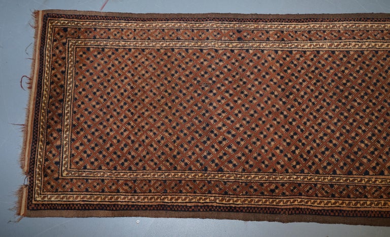 Very Old Antique Hand Knotted Runner Rug Stunning Colors Country House ...