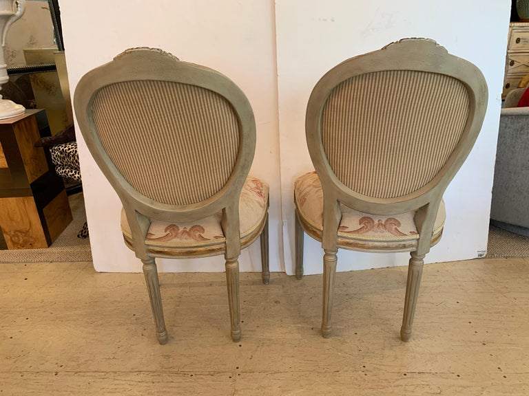 Very Pretty Pair of Louis XVI Style Oval Back Fauteuils Side Chairs at ...