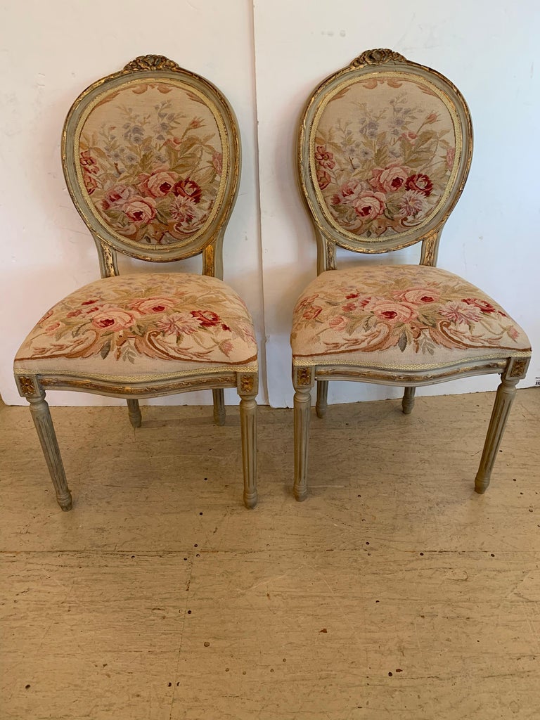 Very Pretty Pair of Louis XVI Style Oval Back Fauteuils Side Chairs at ...