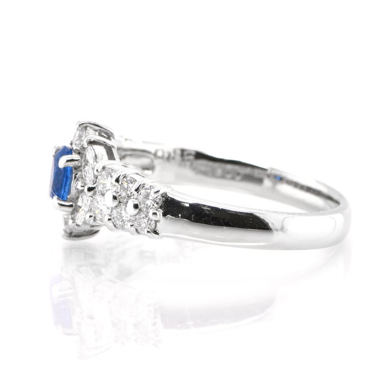 Very Rare 0.18 Carat Natural Hauynite and Diamond Ring Set in Platinum ...