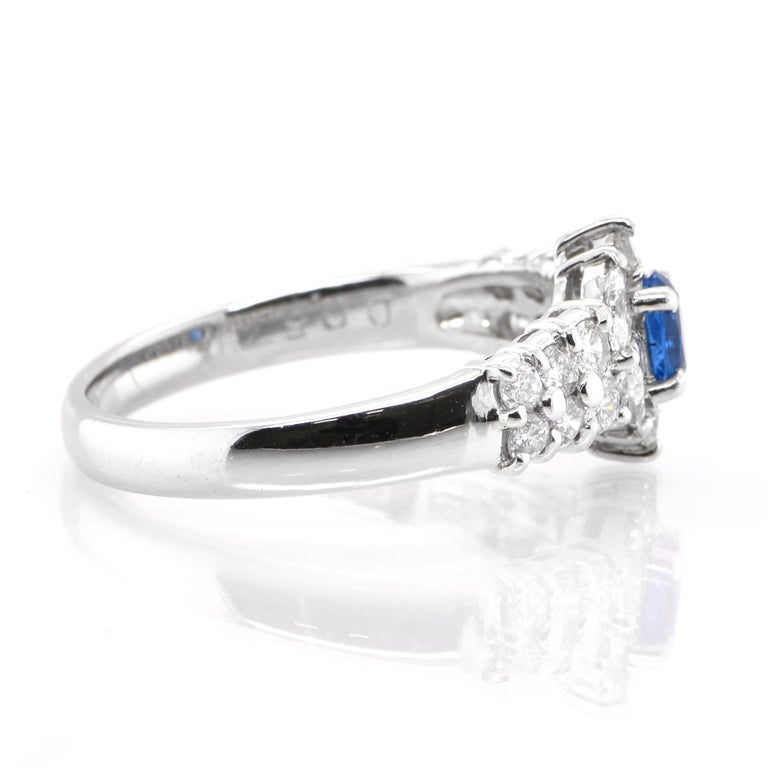 Very Rare 0.18 Carat Natural Hauynite and Diamond Ring Set in Platinum ...