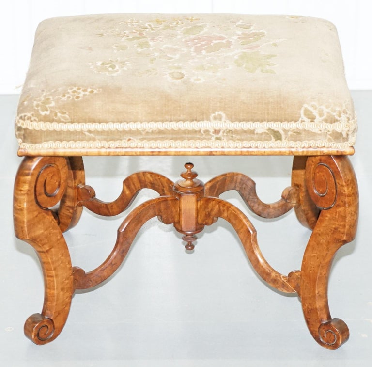 Very Rare 18th Century Georgian Footstool Stunning Timber Birdseye ...