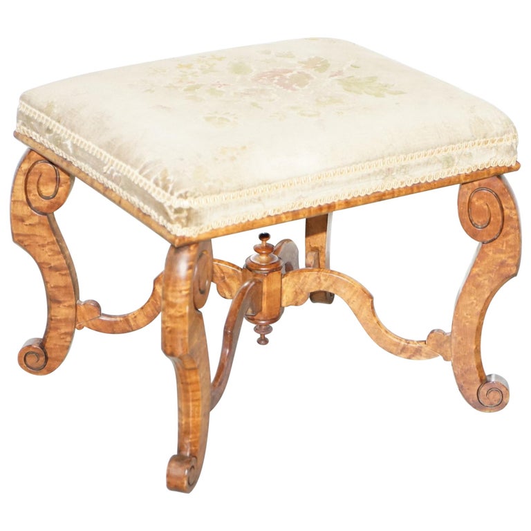 Very Rare 18th Century Georgian Footstool Stunning Timber Birdseye ...