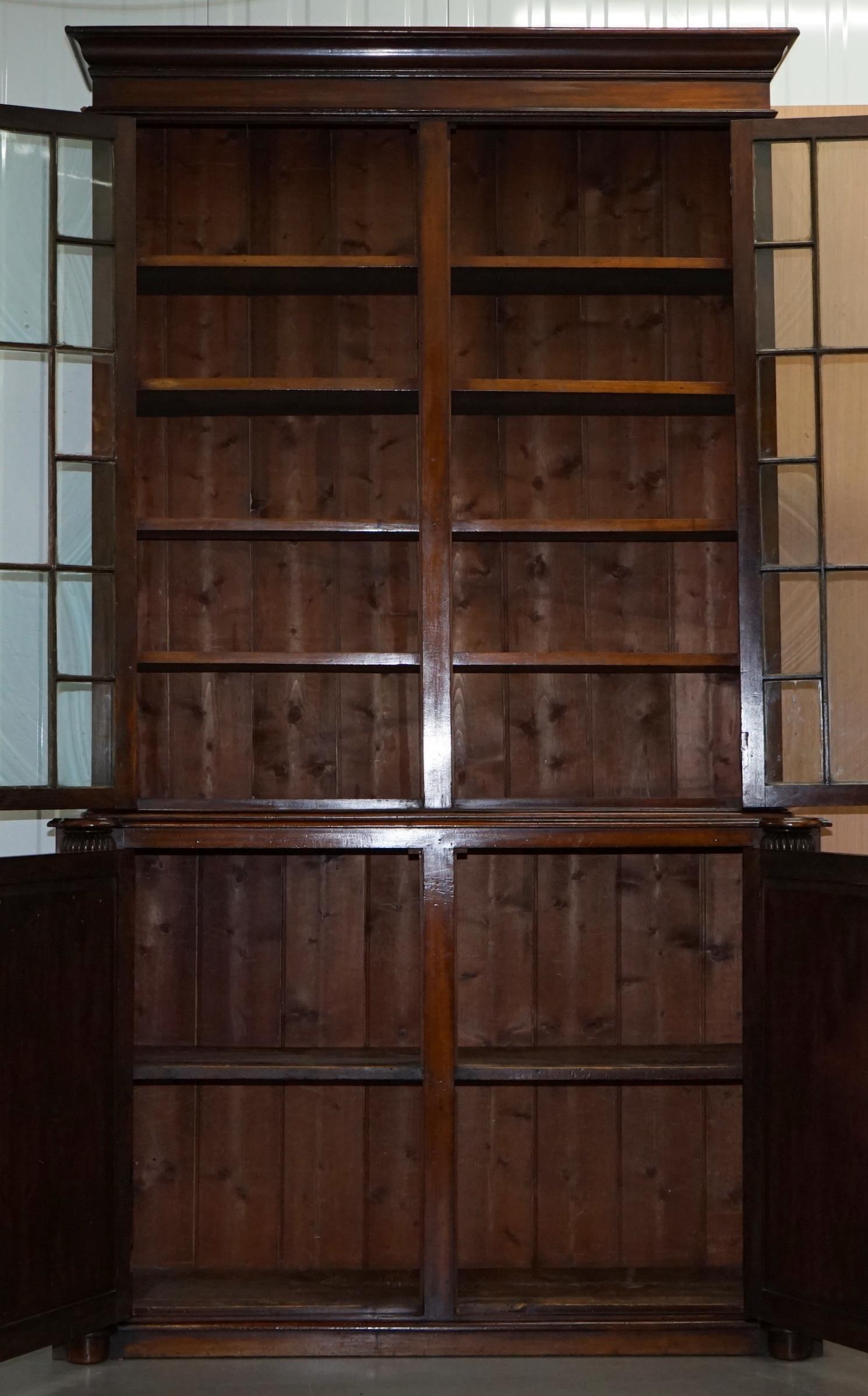 Very Rare 19th Century Victorian Ornately Carved Mahogany Library Study ...