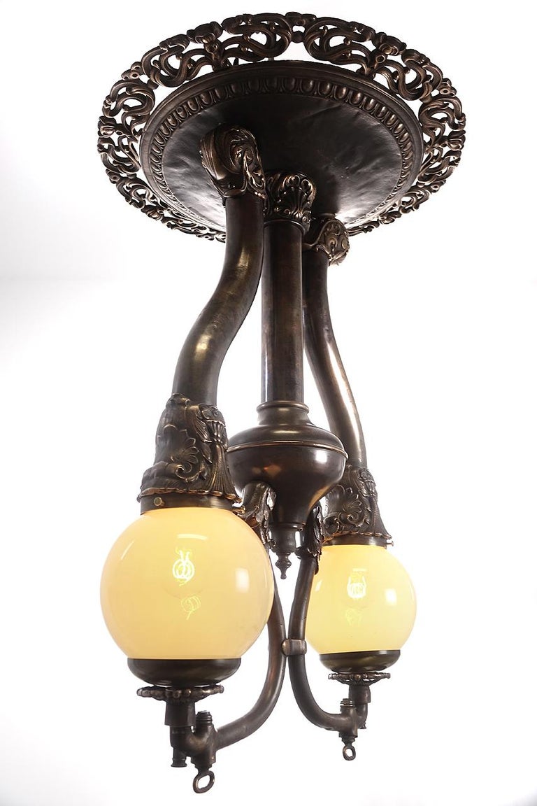 Very Rare Adams and Westlake Railroad Car Center Lamp at 1stDibs