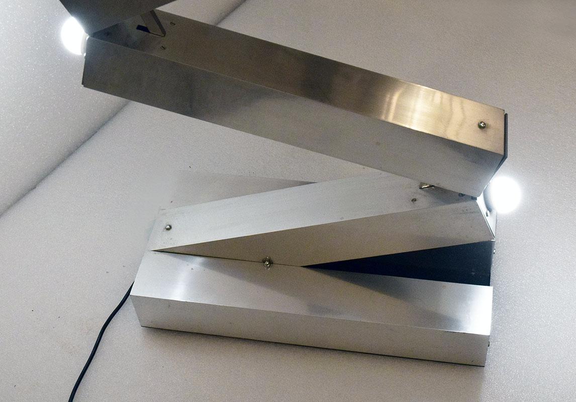Very rare aluminum lamp by Obor Illuminating, 1970s at 1stDibs