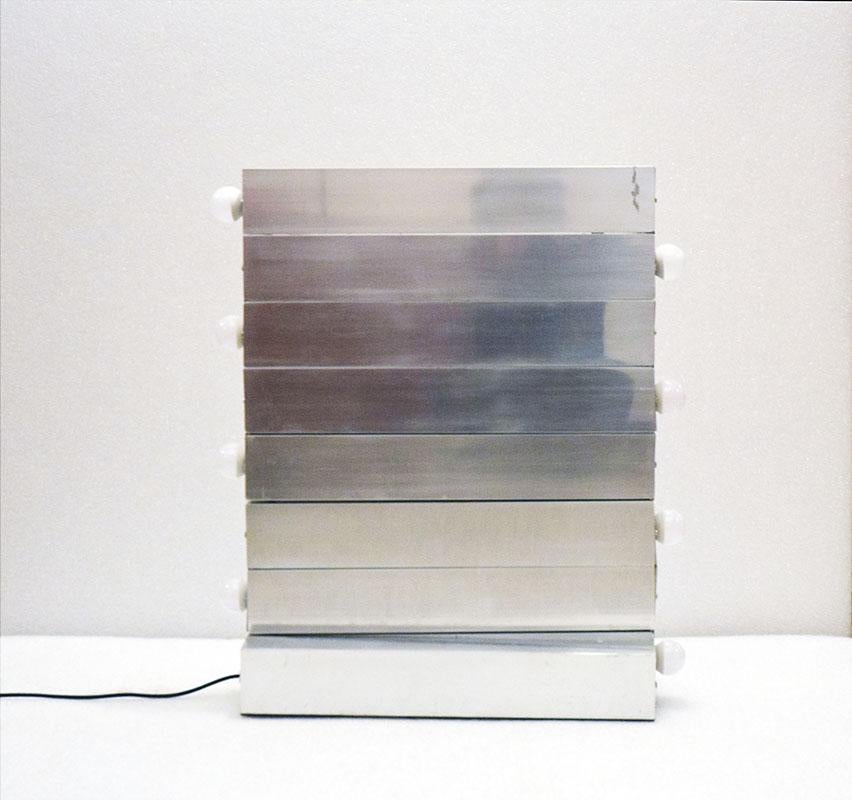 Very rare aluminum lamp by Obor Illuminating, 1970s at 1stDibs