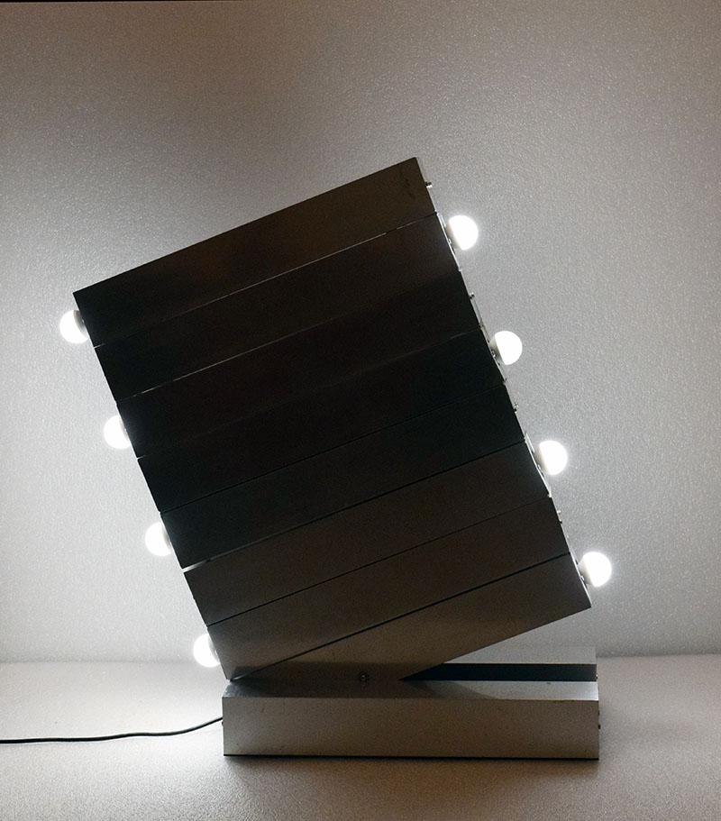 Very rare aluminum lamp by Obor Illuminating, 1970s at 1stDibs
