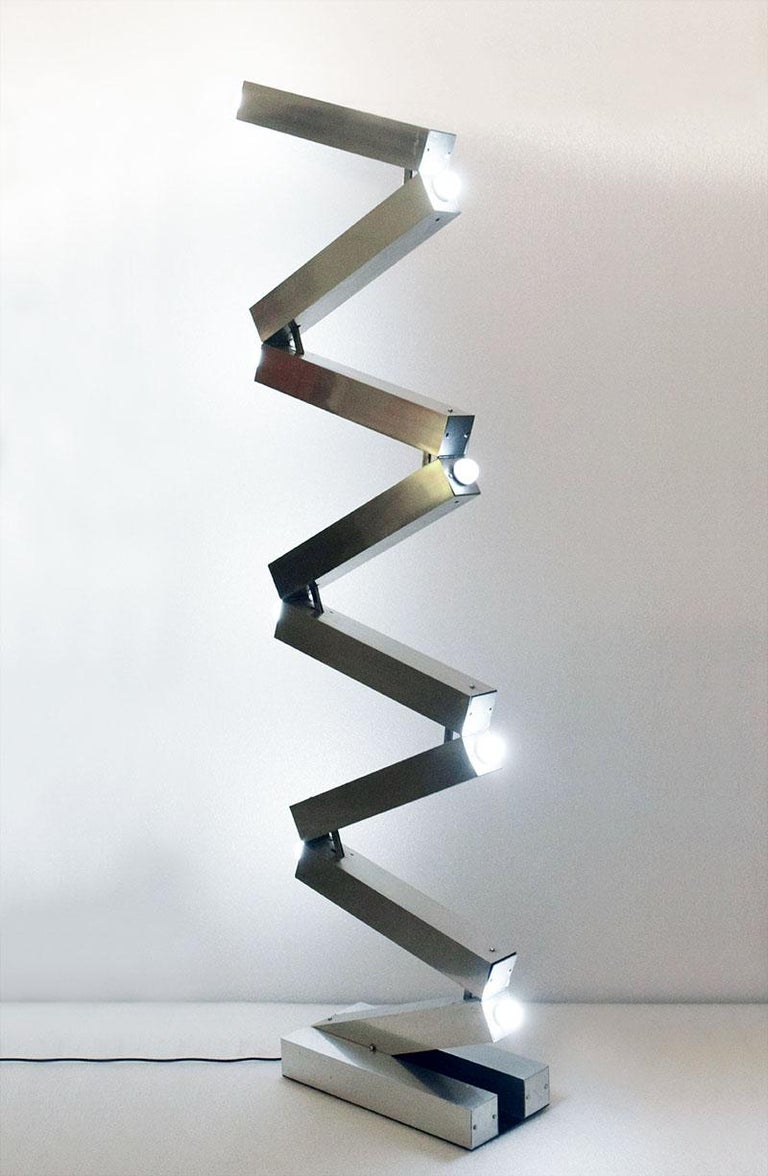 Very rare aluminum lamp by Obor Illuminating, 1970s For Sale at 1stDibs