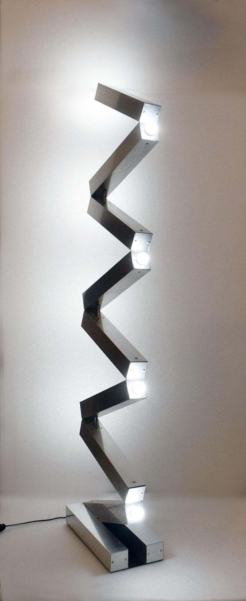 Very rare aluminum lamp by Obor Illuminating, 1970s at 1stDibs