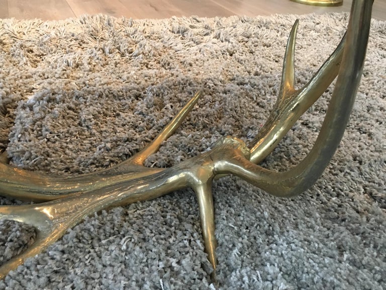 Very Rare and Beautiful Gold Gilt Metal Deer Antler Coffee Table at 1stDibs