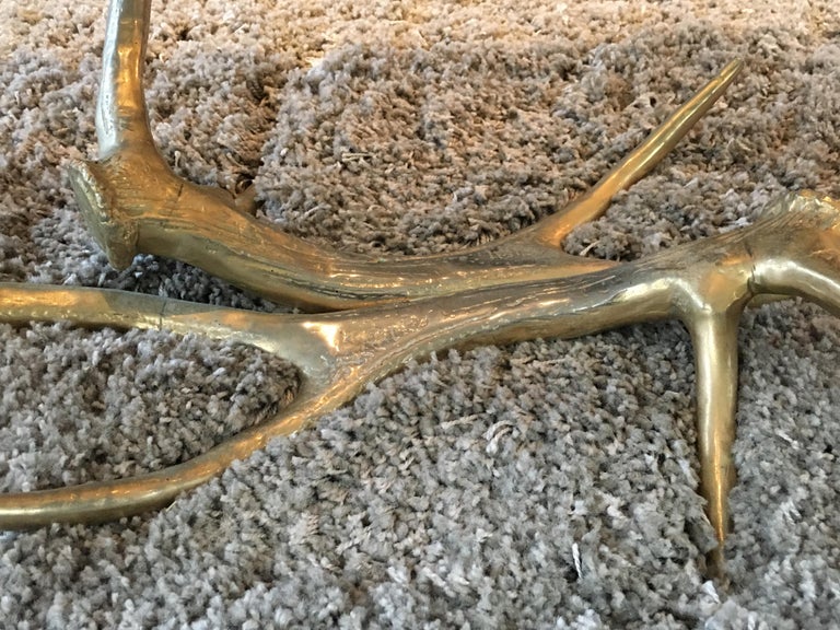 Very Rare and Beautiful Gold Gilt Metal Deer Antler Coffee Table at 1stDibs