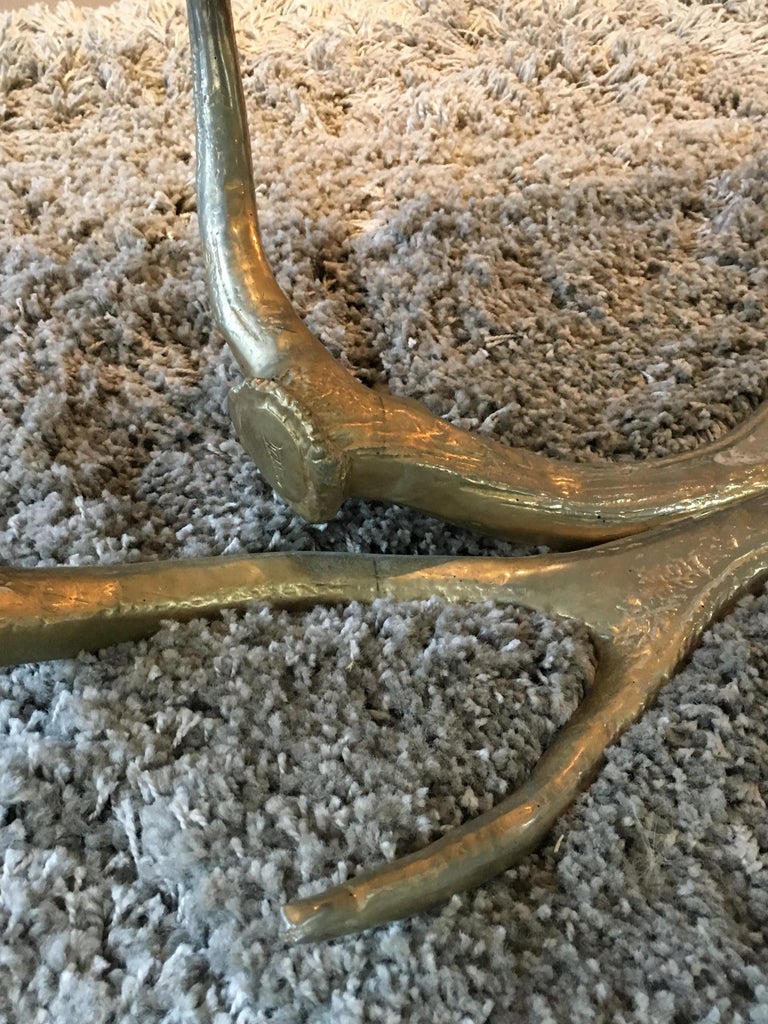 Very Rare and Beautiful Gold Gilt Metal Deer Antler Coffee Table at 1stDibs