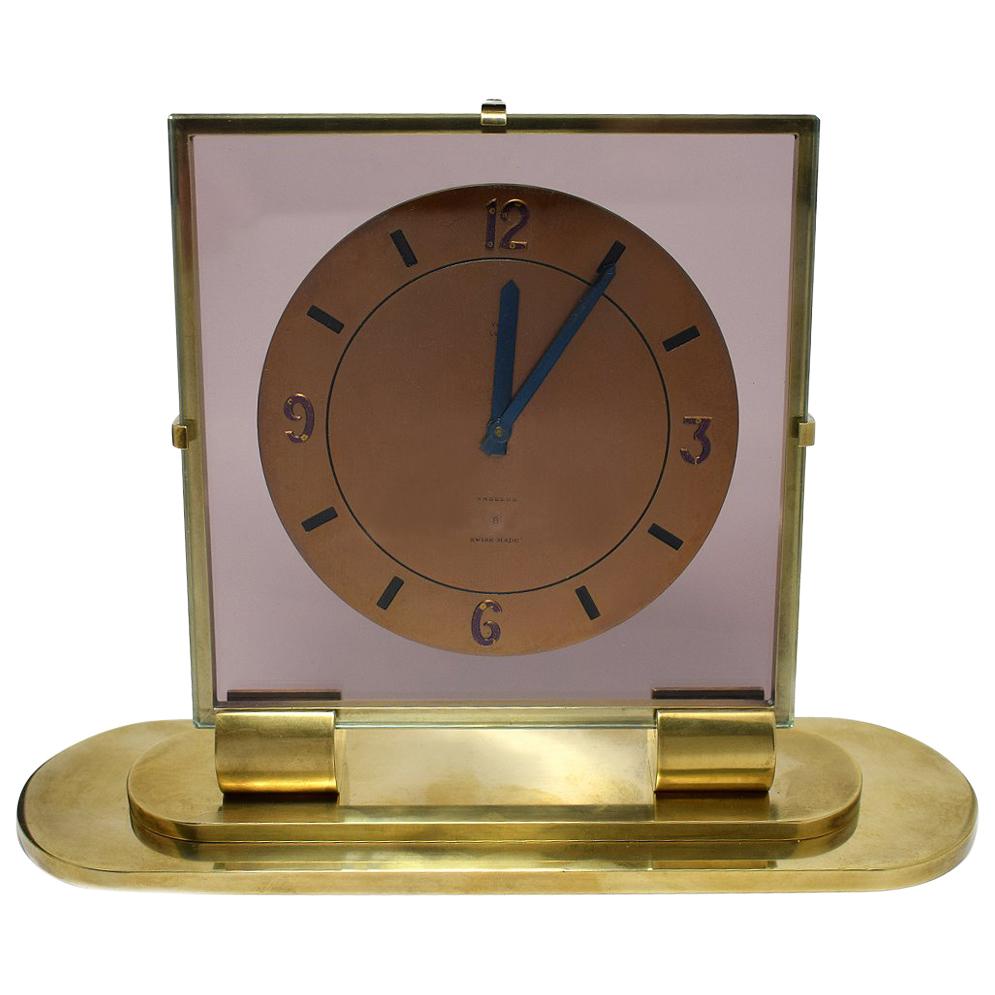 Very Rare Angelus Art Deco 8 Day Clock With Strike at 1stDibs