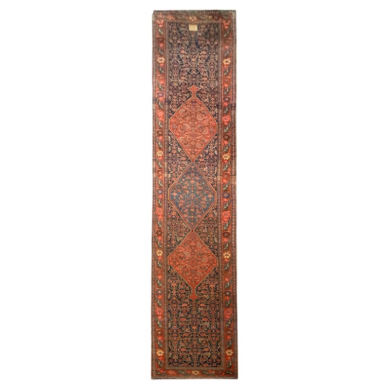 Very Rare Antique Runner Rug Long Traditional Oriental Wool Runner For ...
