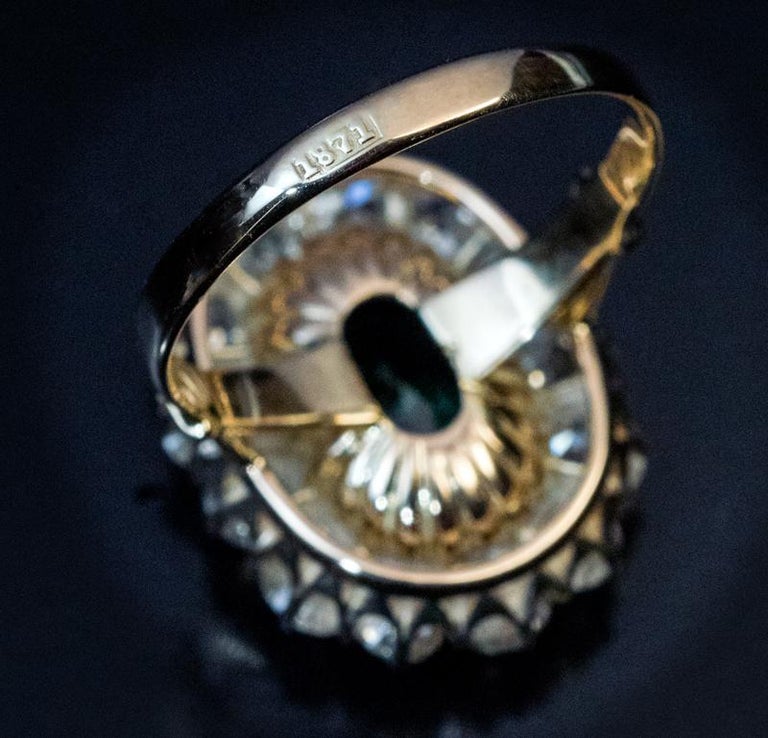Very Rare Antique Russian Emerald Diamond Engagement Ring at 1stDibs ...