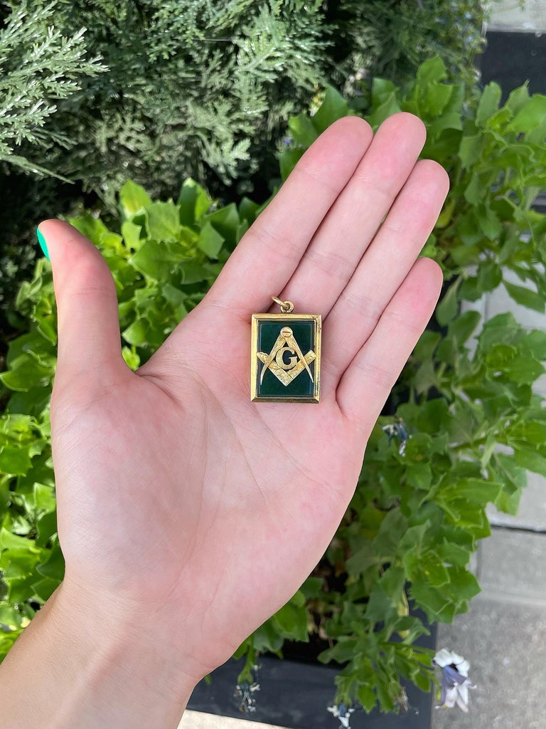 Very Rare Antique Victorian Rolled 9ct Gold Brass Masonic Locket ...