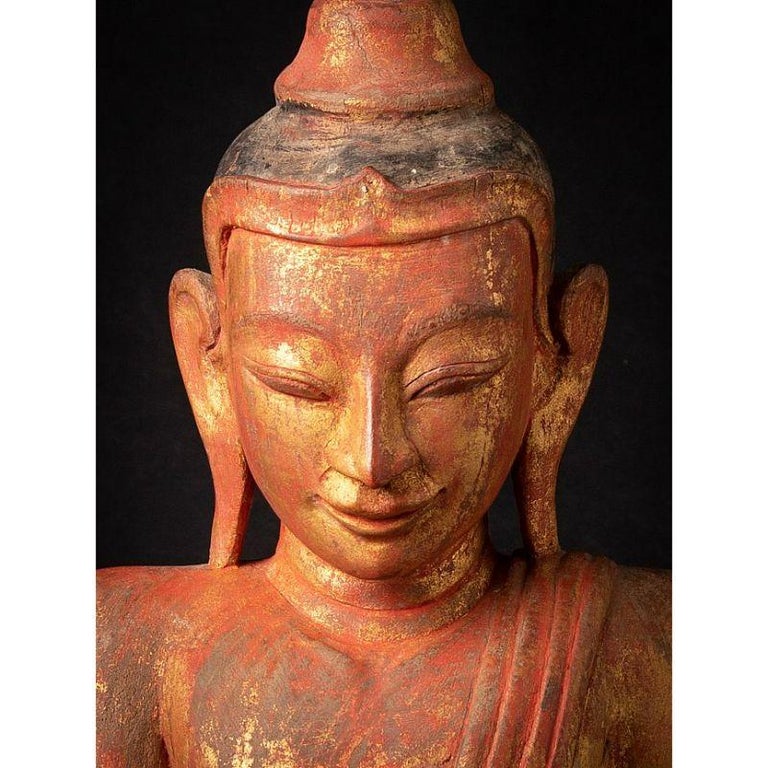 Very Rare Antique Wooden Burmese Buddha Statue from, Burma For Sale at ...