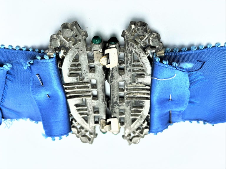 Very rare art deco belt buckle 1930s/40s France, fully set with ...