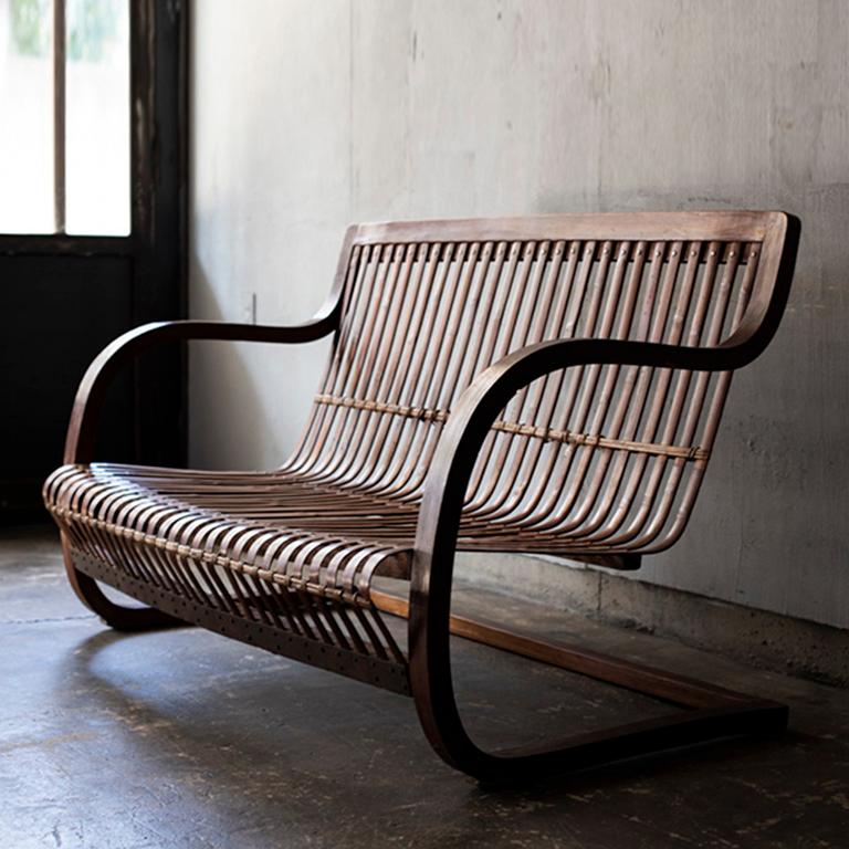 Very Rare Bamboo Bench, Ubunji Kidokoro, Japan, 1930s at 1stDibs