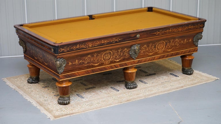 Very Rare Charles X circa 1800 Marquetry Inlaid POOL Snooker Billiards ...