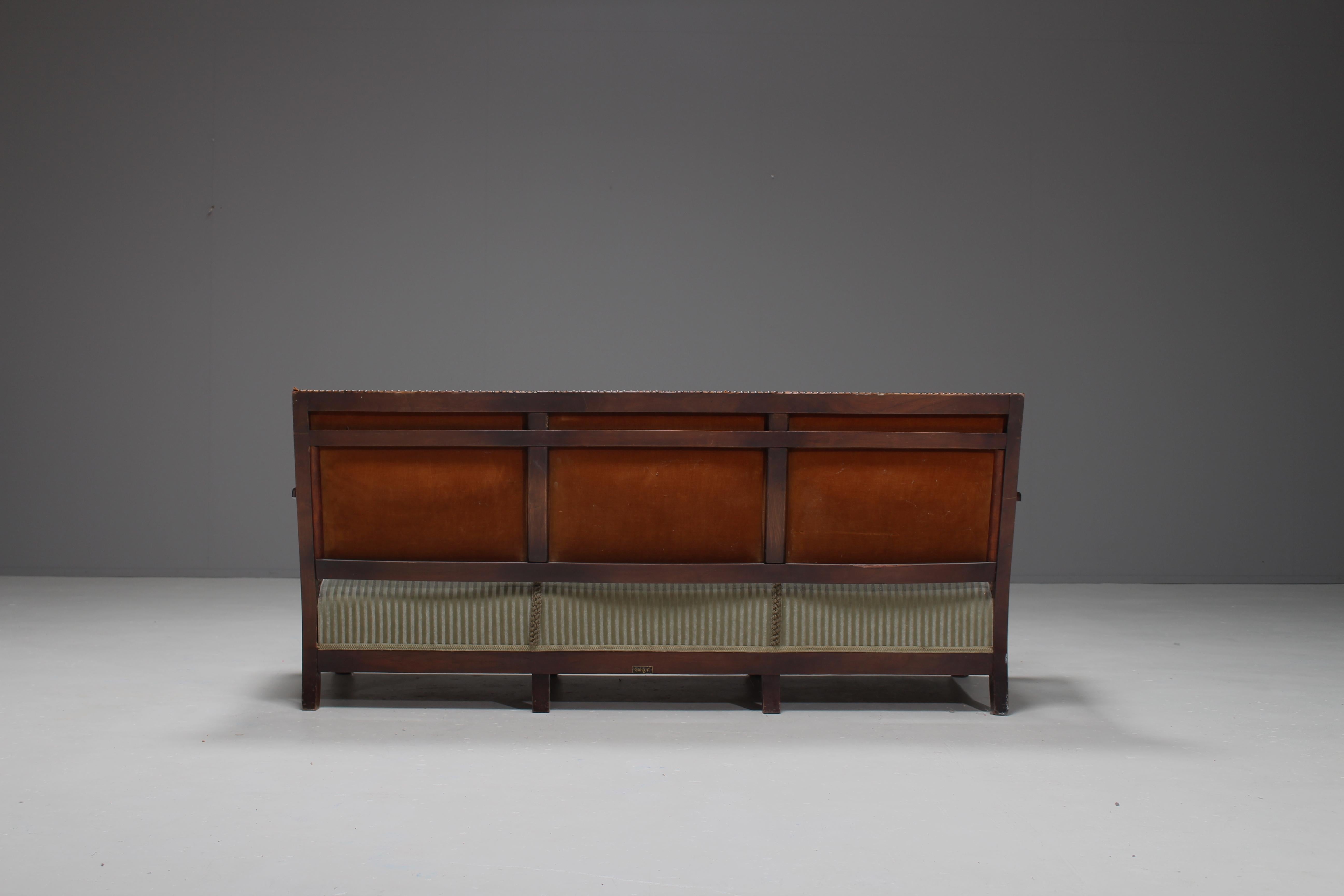 Very Rare Early Theo Ruth Leather Woven Sofa for Artifort, 1940s at ...