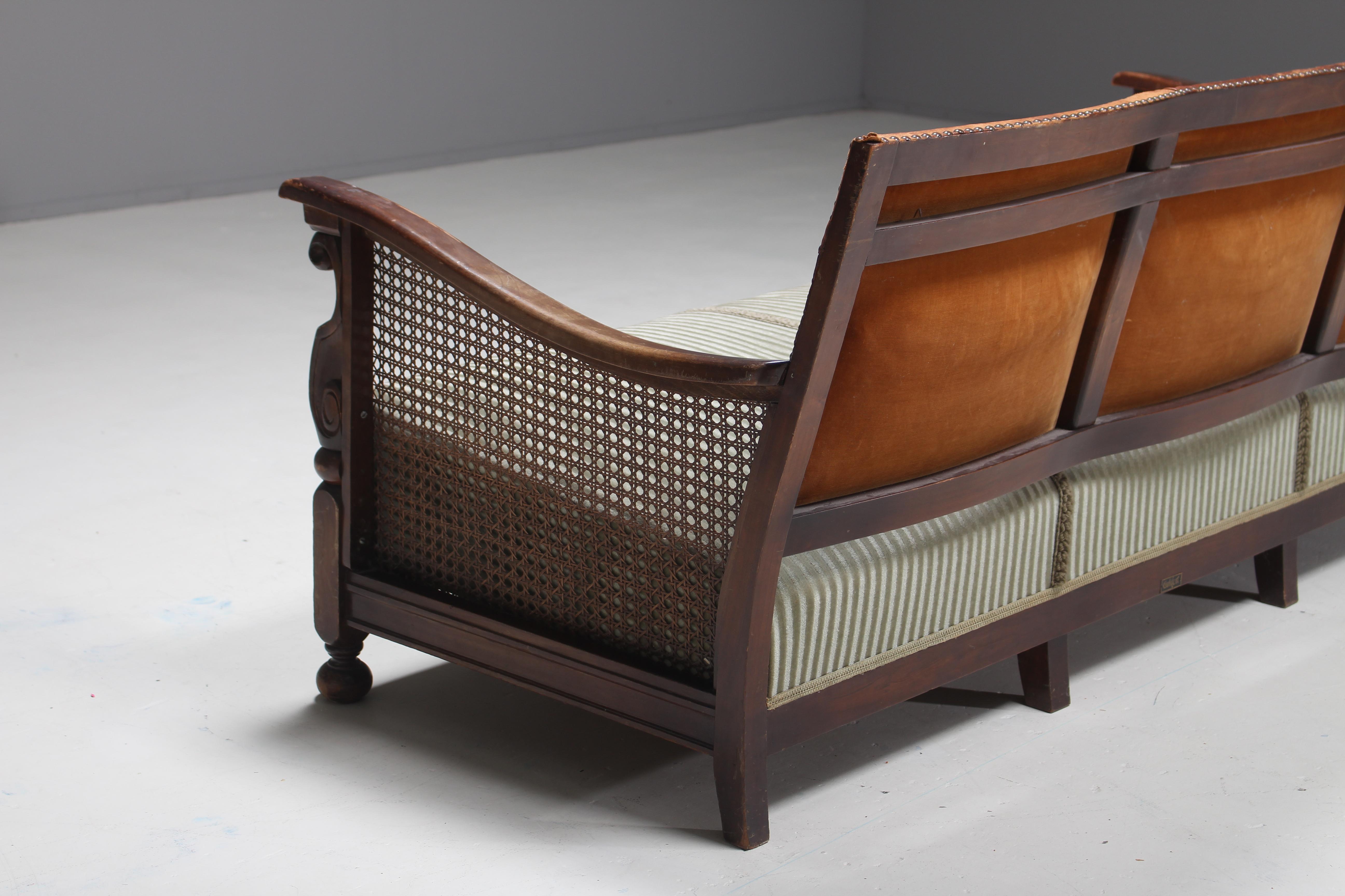 Very Rare Early Theo Ruth Leather Woven Sofa for Artifort, 1940s at ...