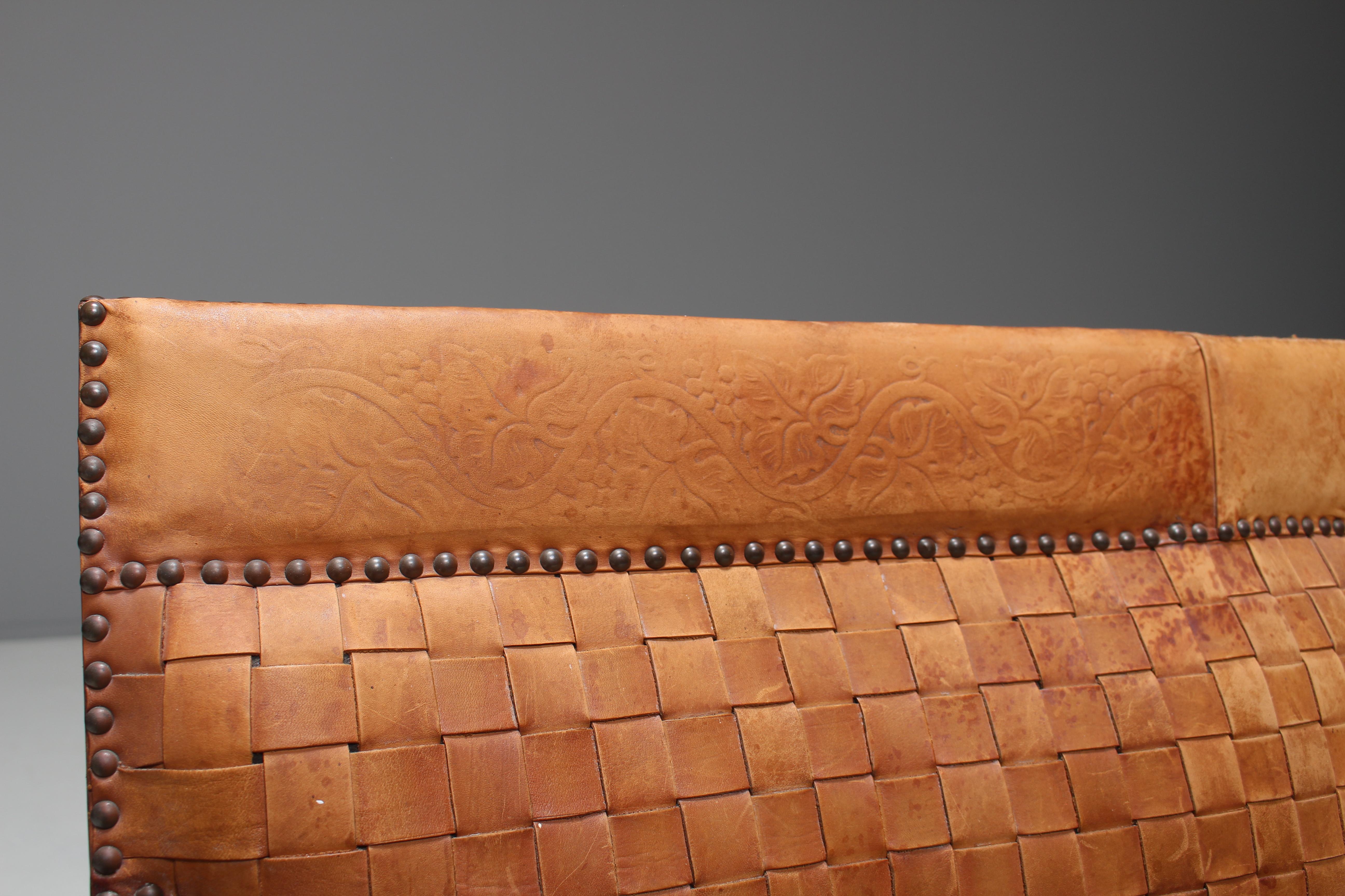 Very Rare Early Theo Ruth Leather Woven Sofa for Artifort, 1940s at ...