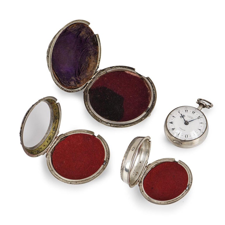 Very Rare Edward Prior Antique Silver Four Case Open Face Pocket Watch ...