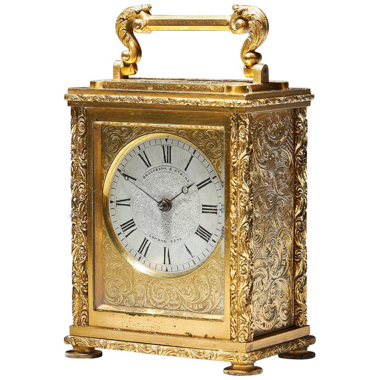 Very Rare English Carriage Clock Signed Brockbank and Atkins London For ...