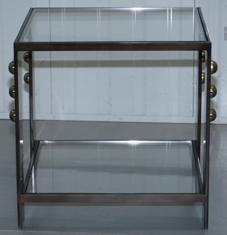 Very Rare Griffith Side Table by Kelly Wearstler Bronze and Moon Pyrite ...