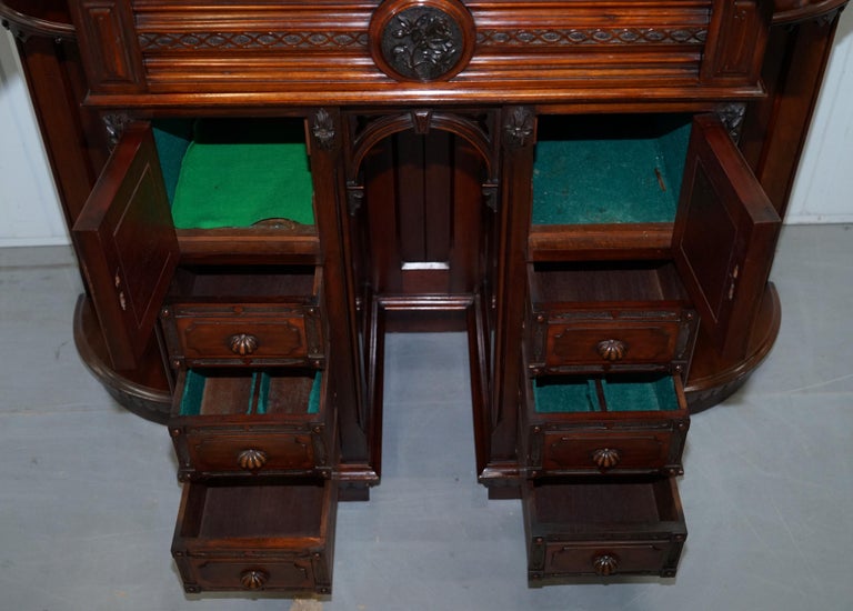 Very Rare Hand Carved Walnut Victorian Cabinet with Drawers Cupboards ...