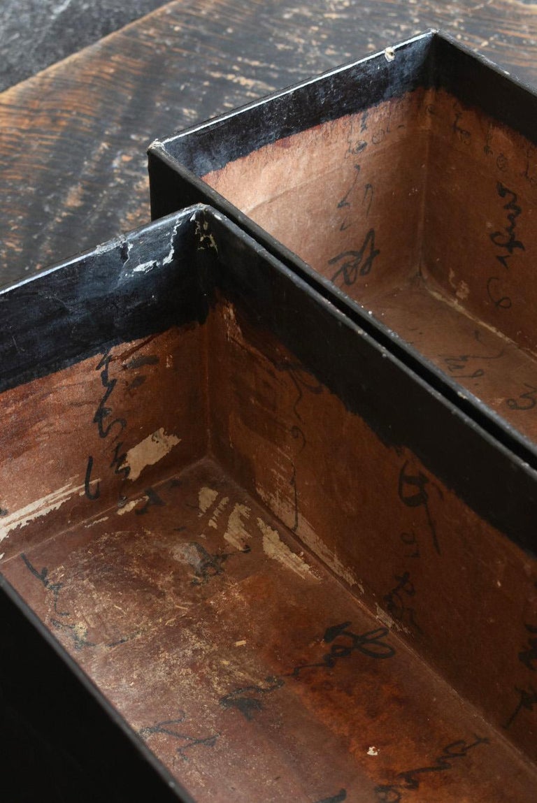 Very Rare Japanese Antique Paper-Clad Wooden Box / 1868-1920 / Small ...