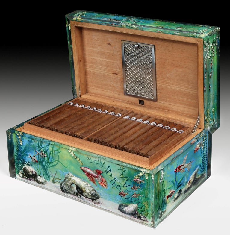 Very Rare, Large Alfred Dunhill Plexiglas 'Aquarium' Cigar Humidor ...