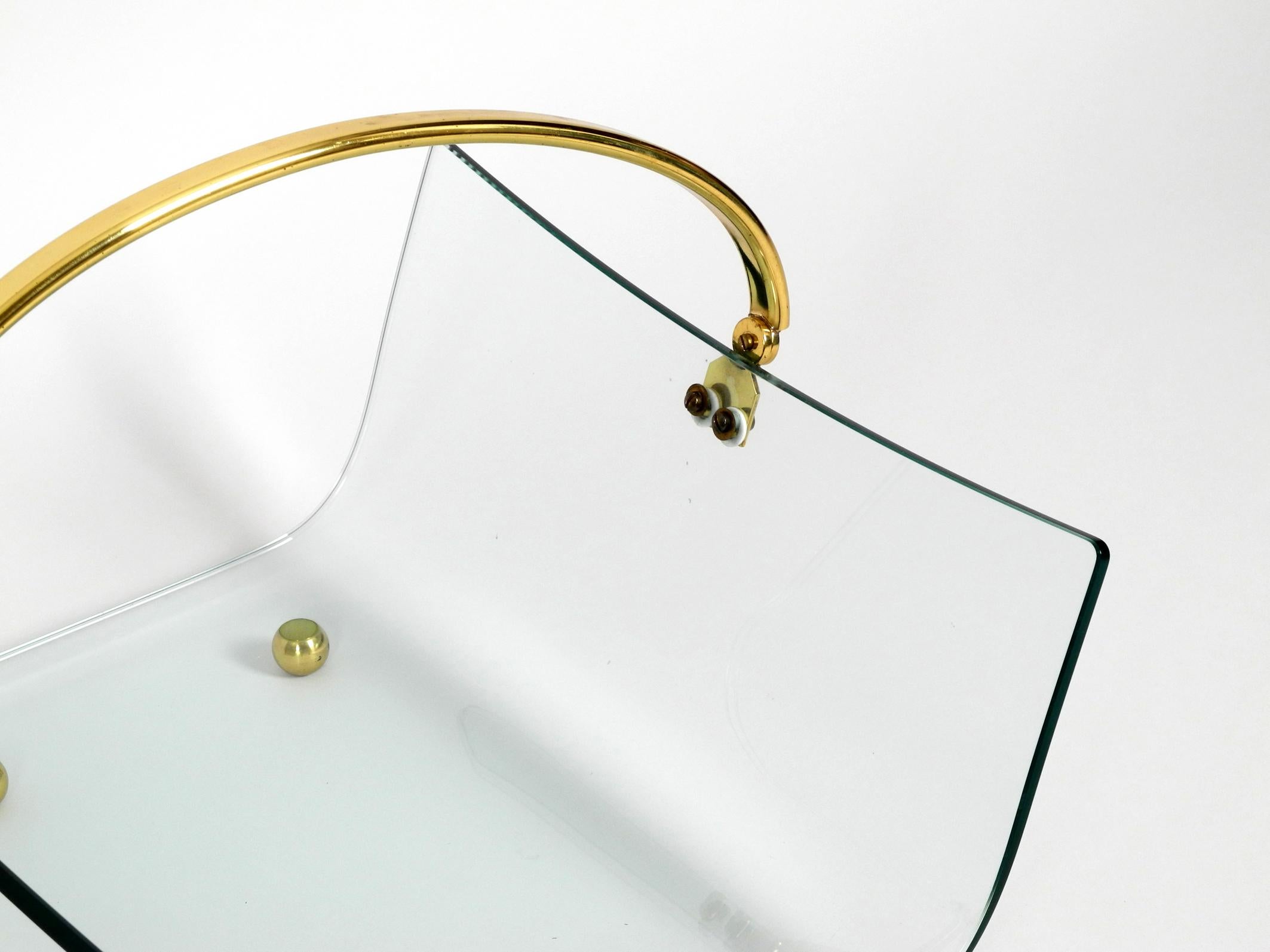 Very Rare Large Firewood Stand Made of Heavy Glass and Brass from the ...