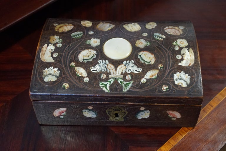 Very Rare, 17th Century Spa Mother of Pearl Writing Box with Inlaid ...