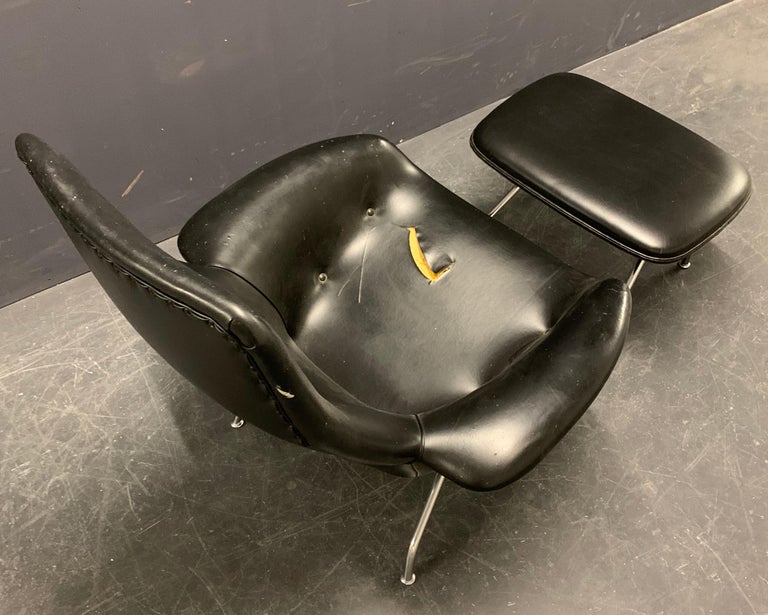 Very Rare Lounge Chair and Ultra Rare Stool For Sale at 1stDibs