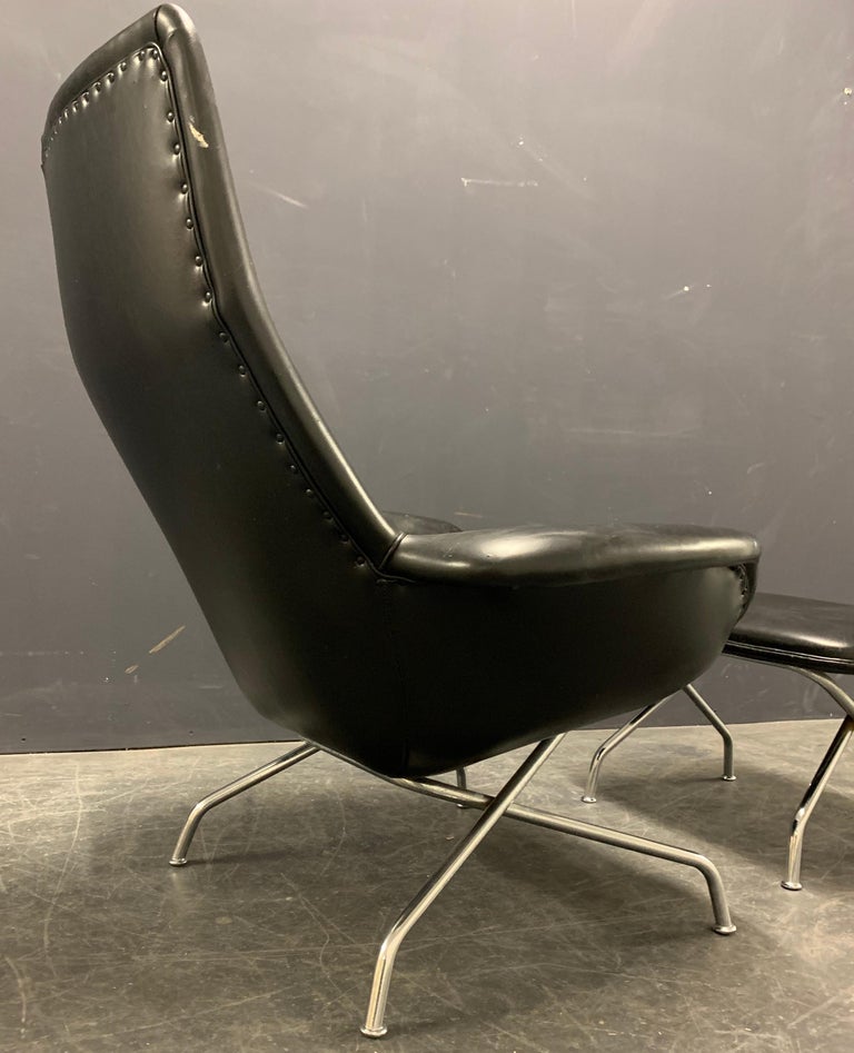 Very Rare Lounge Chair and Ultra Rare Stool For Sale at 1stDibs