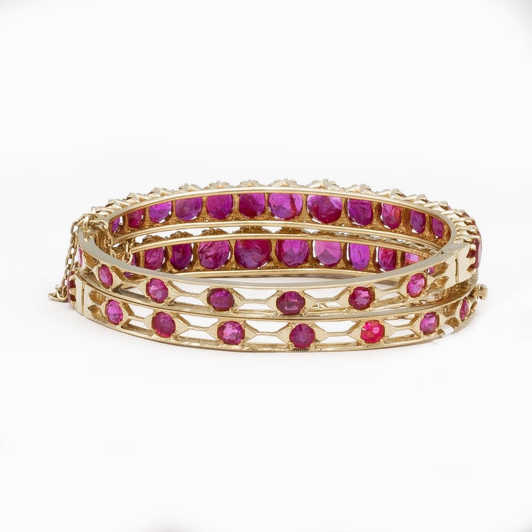 Very Rare No Heat 36+ Carat Burma Rubies Pair of Bracelets at 1stDibs
