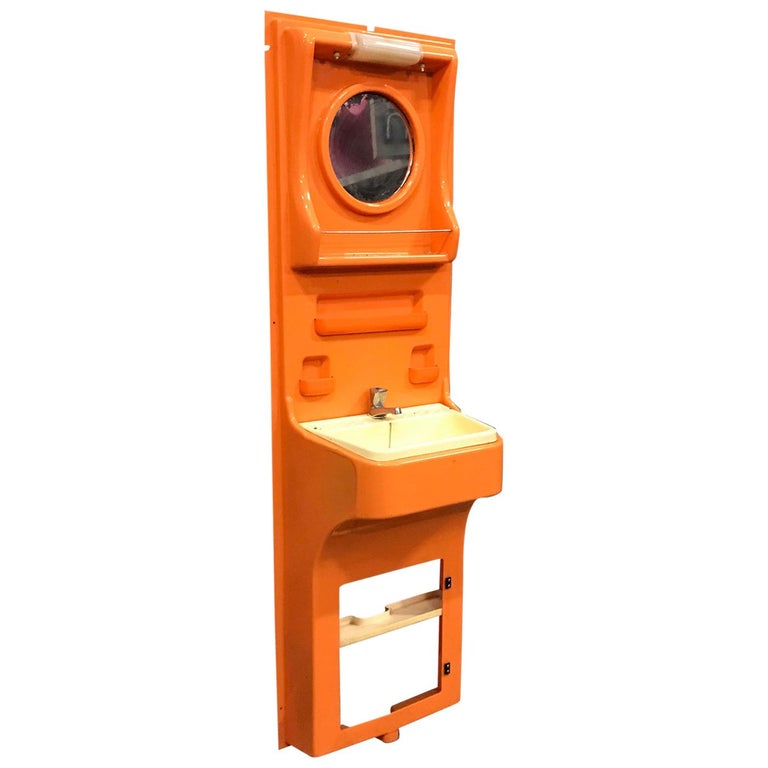 Very Rare, Original 1960s Orange Plastic Washstand by Vidal, Spain For ...