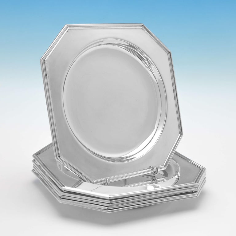 Very Rare Pair of English Sterling Silver Cake Stands, Garrard 1954 and 1959 For Sale at 1stDibs