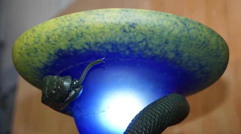 Very Rare Stunning Vintage Bronzed Snake Floor Standing Lamp After ...