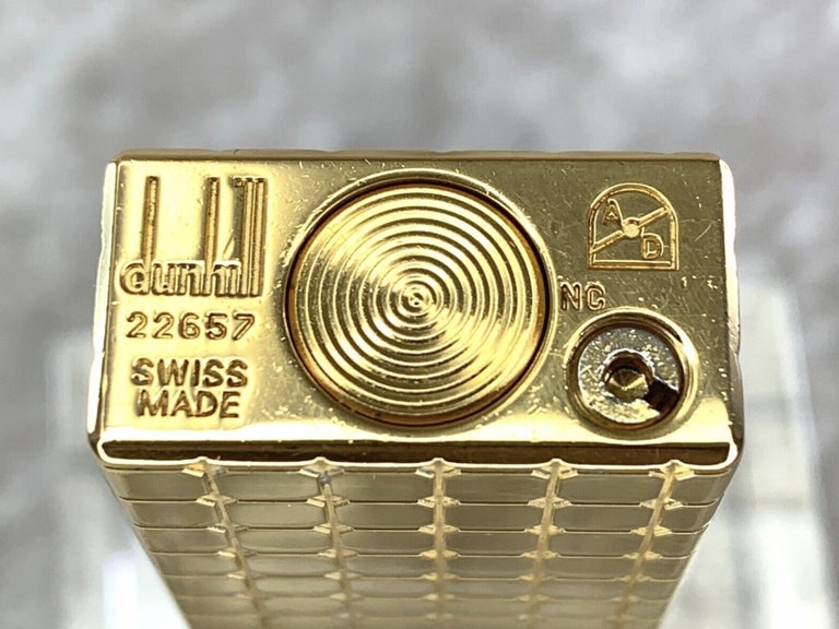 Very Rare Vintage Dunhill Lighter Rare 18k Gold Plated Block Texture ...