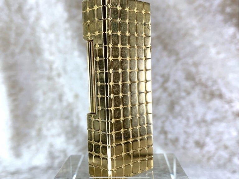 Very Rare Vintage Dunhill Lighter Rare 18k Gold Plated Block Texture ...