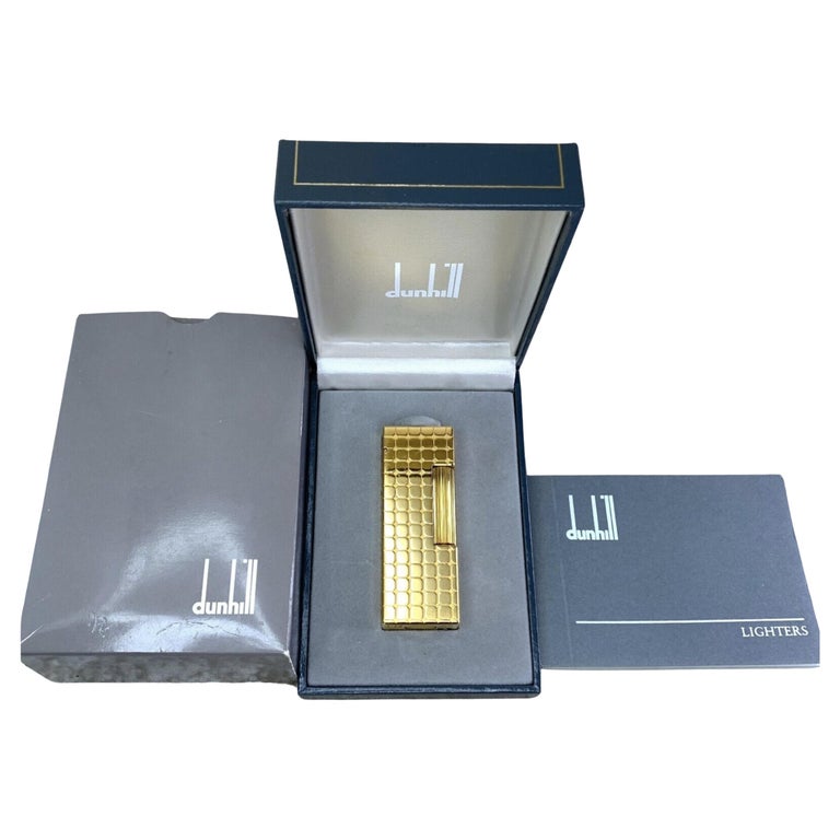 Very Rare Vintage Dunhill Lighter Rare 18k Gold Plated Block Texture ...