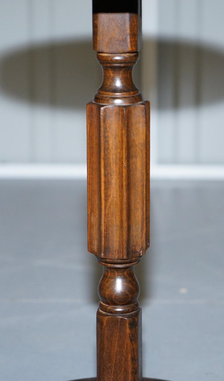 Very Small Edwardian Walnut Lamp Wine Side Table Nice Fluted Pillar to ...