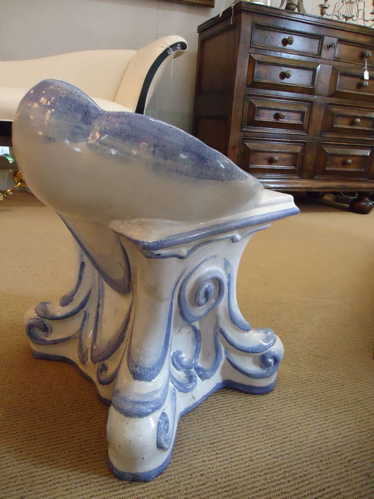Very Special Vintage Italian Glazed Terracotta Garden Stool at 1stDibs